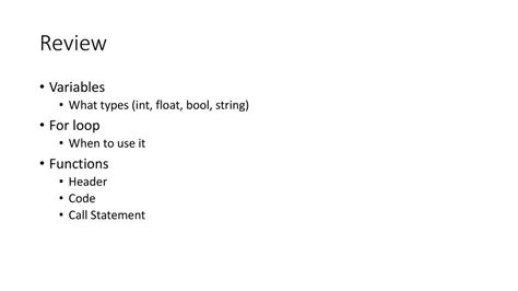 using variables for loop and functions to help organize your code