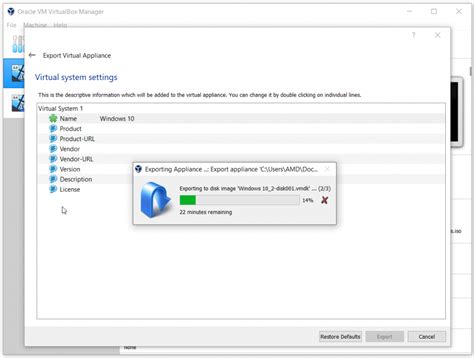 Export Virtual Machine To OVA File In Oracle VM VirtualBox