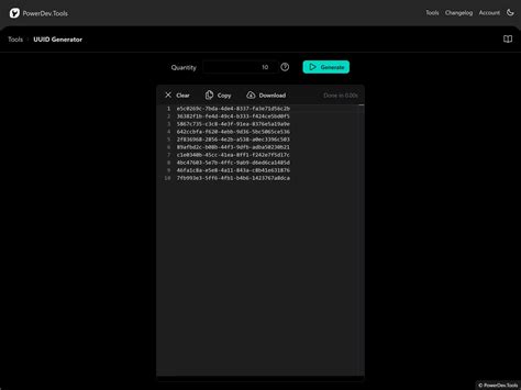 uuid generator powerdev tools