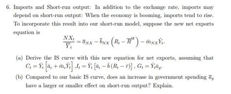 solved 6 imports and short run output in addition to the