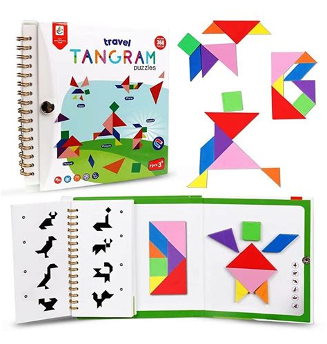 Kizh 여행용 탱그램 퍼즐 자석 북 게임 로드 트립 직소 모양 해부 Stem 솔루션 Iq 교육용 장난감 어 티몬