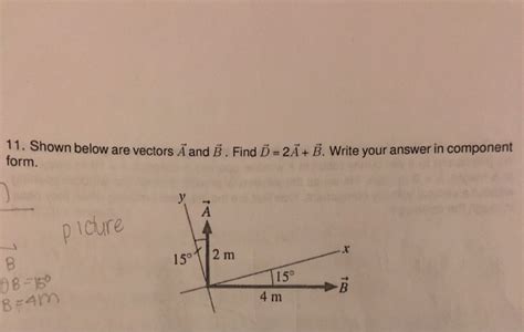 Solved Shown Below Are Vectors A And B Find D A B Chegg