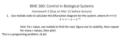 Solved BME 360 Control In Biological SystemsHomework 3 Due Chegg Com