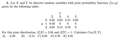 Solved 3 Let X And Y Be Discrete Random Variables With Chegg Com