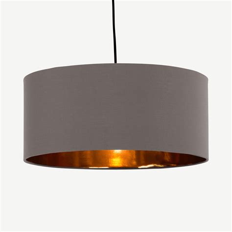 Oro Pendant Drum Lamp Shade 45 Cm Grey And Copper By