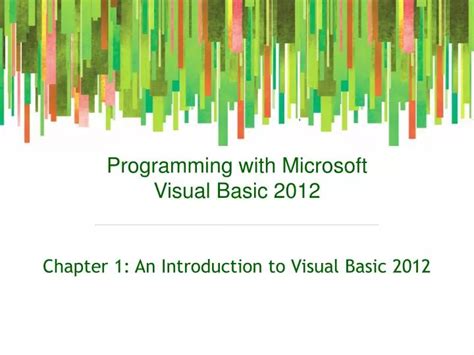 PPT Chapter An Introduction To Visual Basic PowerPoint Presentation ID