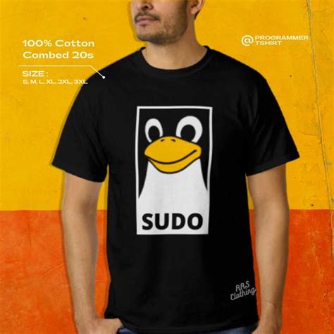 Jual Tshirt Kaos Combed 20s Programmer Sudo Linux Buku Coding Biru Navy Xl Kab Bogor
