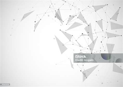 Abstract Connection Background With Lines And Dots Vector Geometric Network Connection Stock