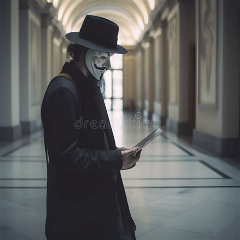 Anonymous Hacker Concept Of Black Hat Unethical Hacking Cybercrime Cyberattack Etc Stock