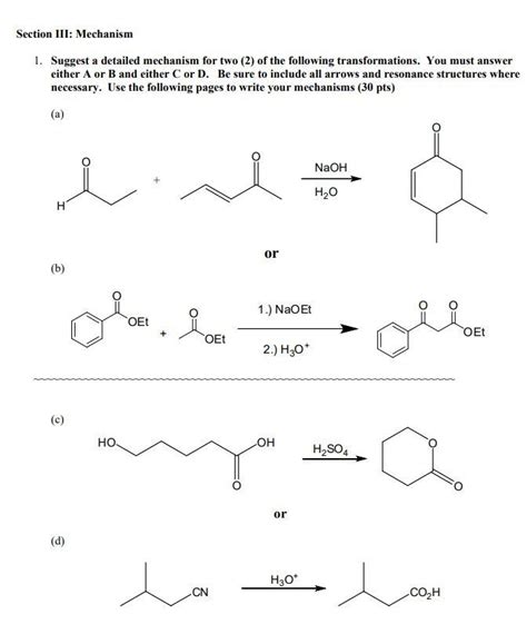Solved Suggest A Detailed Mechanism For Two Of The Chegg Com
