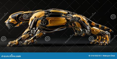 Futuristic Robotic Arm With Glowing Circuits In A High Tech Laboratory