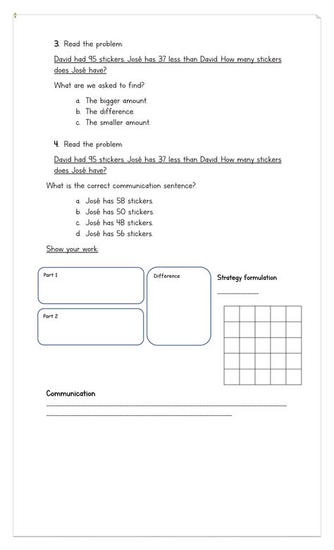 Math Exercise Workshop Additive Comparison Word Problems Pdf Educational Assessment