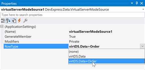 virtualservermodesource rowtype property cross platform class library