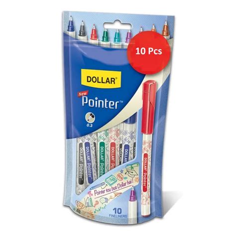 Dollar Pointer Wow 03mm 10 Pens Pack Dollar Pointer Pen Fineliner Pen Darazpk