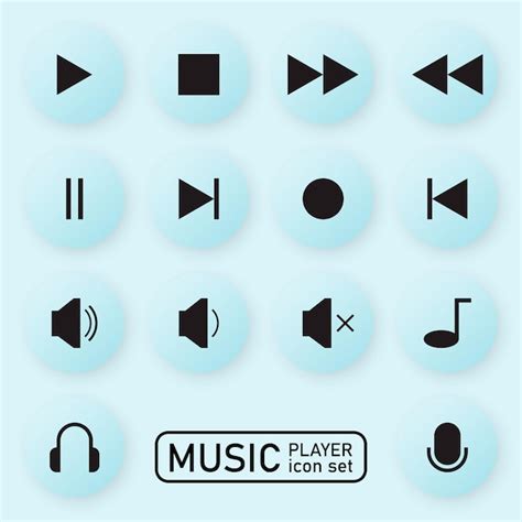 Premium Vector Video Media Player Icon Vector Set Multimedia Music