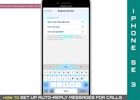 How To Set Up Auto Reply For Calls On IPhone SE 3