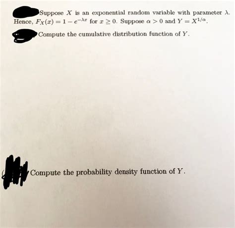 Solved Suppose X Is An Exponential Random Variable With