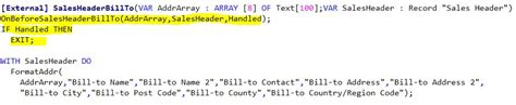 [event request] codeunit 365 format address for function