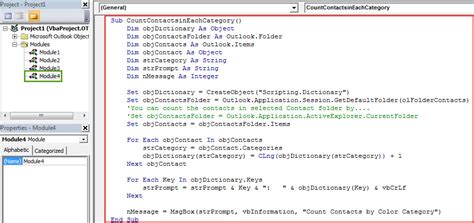 2 Methods To Get The Count Of Outlook Contacts In Each Color Category