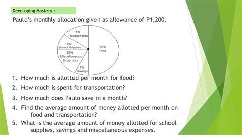 Interpreting Data Pie Graphfor Mathematics Grade 6 Quarter 4 Ppt