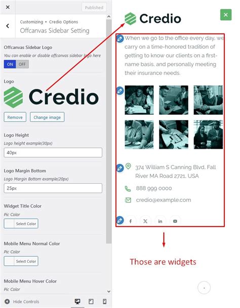 Offcanvas Sidebar Setting RSTheme