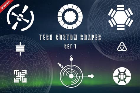 Tech Custom Shapes Set 1 Shapes For Graphic Design ~ Creative Market