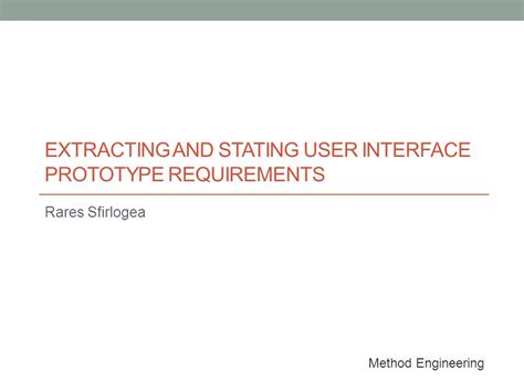 extracting and stating user interface prototype requirements rares