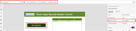 power apps barcode reader control