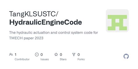 Github Tangklsustchydraulicenginecode The Hydraulic Actuation And Control System Code For