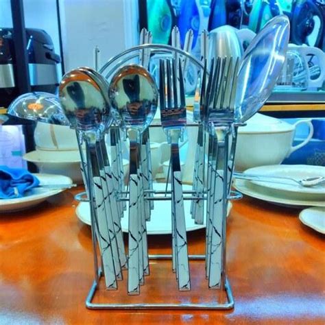 خرید و قیمت سرویس قاشق چنگال 33 پا رچه 6 نفره یونی هوم ماربل استند دار