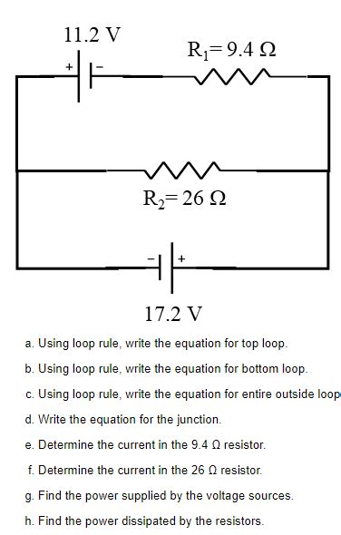 Solved A Using Loop Rule Write The Equation For Top Loop Chegg Com
