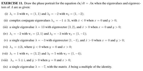 Solved Exercise 11 Draw The Phase Portrait For The Equation