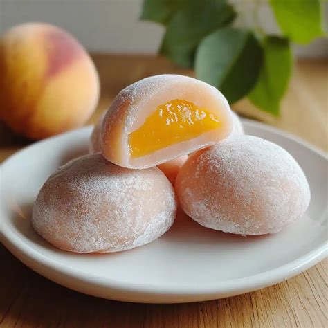 Whole Peach Mochi Soft And Chewy Juicy Soft And Irresistible Treat