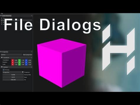 free video open and save file dialogs in game engine development from