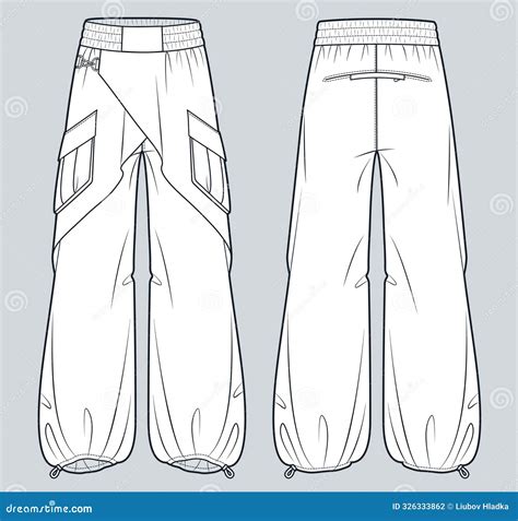 Wrap Pants Technical Fashion Illustration Wide Leg Pants Fashion Flat