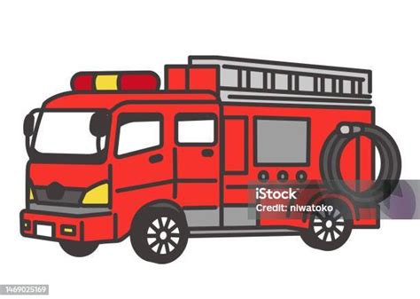 간단하고 사용 하기 쉬운 소방차 벡터 일러스트 소재 화재 소방관 구조 경계 표지에 대한 스톡 벡터 아트 및 기타 이미지 경계 표지 구급차 구조 Istock