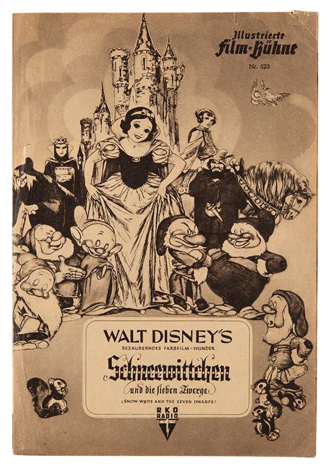 Snow White And The Seven Dwarfs Original German Movie Program Rr