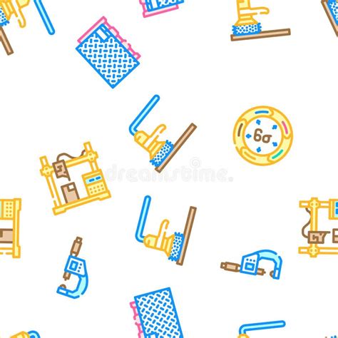 Manufacturing Factory Production Vector Seamless Pattern Stock Vector Illustration Of