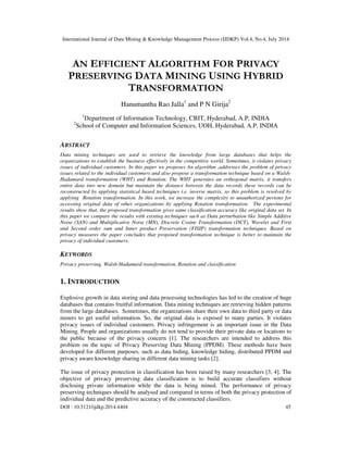 An Efficient Algorithm For Privacy PDF