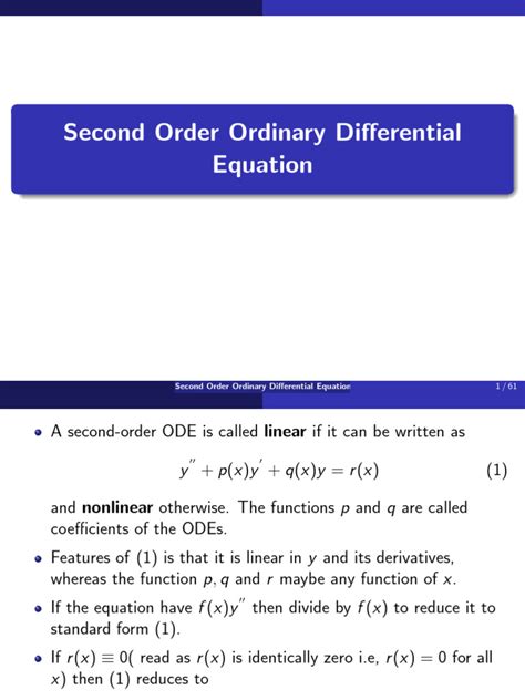 Second Order Ode Pdf Ordinary Differential Equation Differential Equations