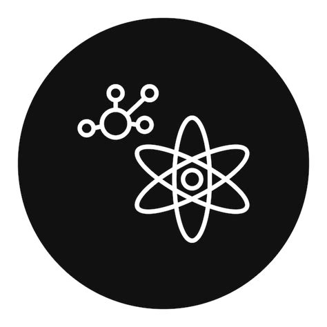 Premium Vector A Black Circle With A Picture Of An Atom On It
