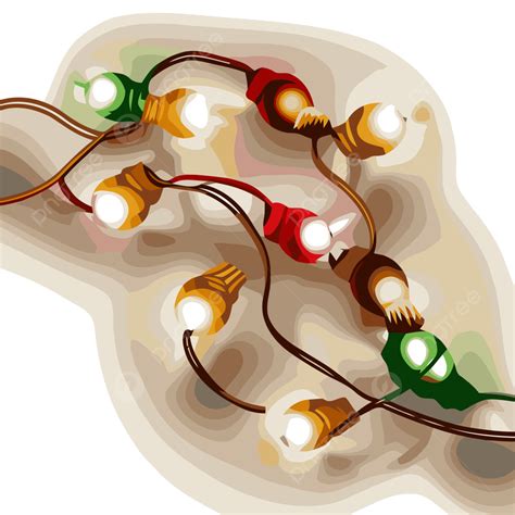 크리스마스 불빛의 끈 벡터 흰색 배경 만화에 다른 색상의 스티커 클립 아트 크리스마스 조명 상표 클립 아트 Png