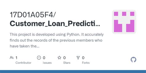 Github 17d01a05f4 Customer Loan Prediction Analysis This Project Is Developed Using Python
