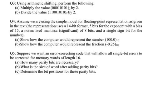 Solved Q3 Using Arithmetic Shifting Perform The Following