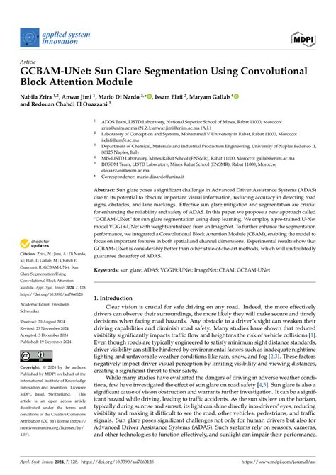 Pdf Gcbam Unet Sun Glare Segmentation Using Convolutional Block Attention Module