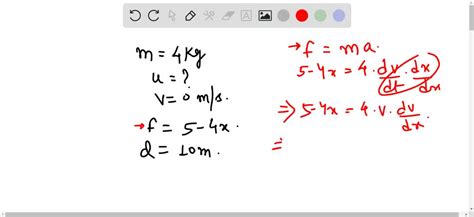 a one dimensional force is acting on a particle of mass 2 mathrm kg