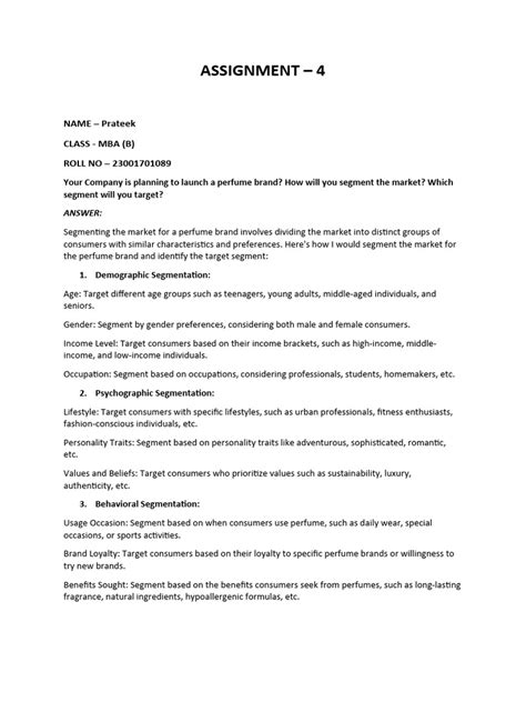 Assignment 4 Mm Pdf Brand Market Segmentation