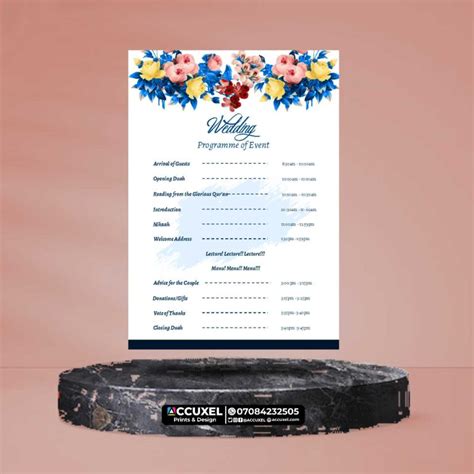 Get Custom A5 Bifold Wedding Program Design And Printing Design And