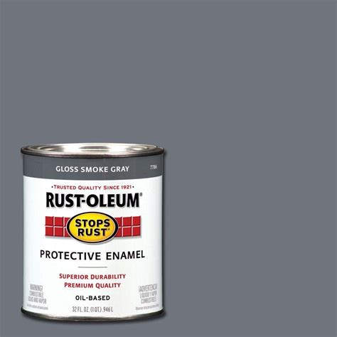 Rust Oleum Stops Rust Qt Gloss Smoke Gray Protective Enamel Paint The Home Depot