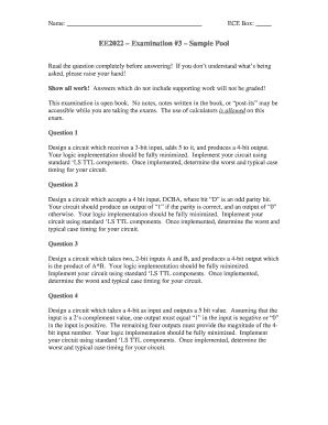 Fillable Online Ece Wpi EE Examination Sample Pool Ece Wpi Fax Email Print PdfFiller